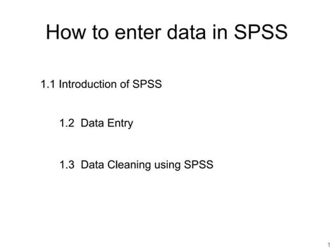 how to enter data in spss data analysis ppt