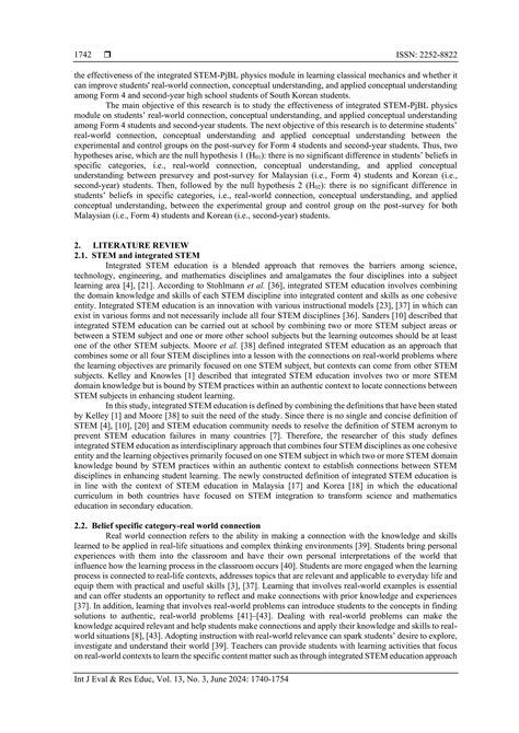The Effectiveness Of Integrated Science Technology Engineering And Mathematics Project Based