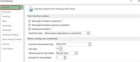 where is preferences in excel earn and excel
