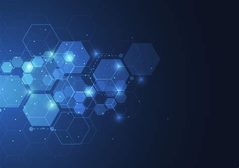 Premium Vector Abstract Technology Blue Hexagons Pattern Background For Network Connection