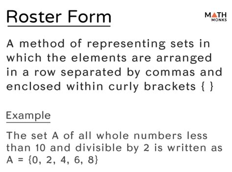 Roster Form Notation Definition Venn Diagram And Examples