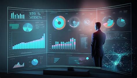 Premium Ai Image A Man Stands In Front Of A Screen That Saysdata
