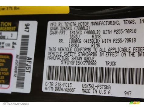 2019 Tundra Color Code 218 For Midnight Black Metallic Photo 129244140