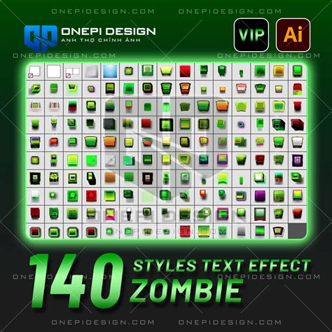 140 Styles Zombie Text Effect Illustrator Tạo Hiệu Ứng Kinh Dị And Ma