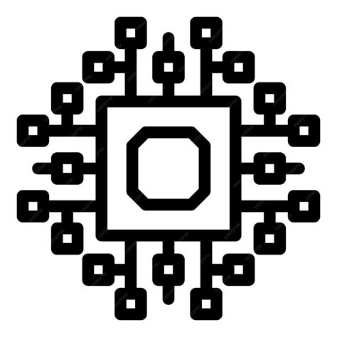Premium Vector Computer Cpu Icon Outline Computer Cpu Vector Icon For
