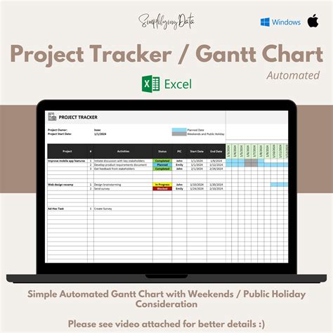 Project Tracker Timeline Management Template Simple Easy To Use Excel Template Project