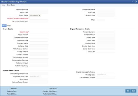 Inbound Collections Rejectreturn