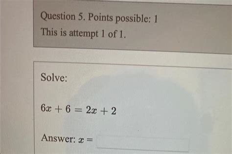 Solved Question 5 Points Possible 1 This Is Attempt 1 Of