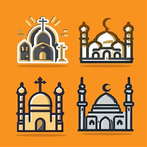 Premium Vector House Of Worship Vector Set Element