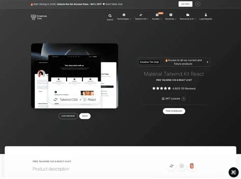 Material Tailwind Kit React By Creativetimofficial A React Template Built At Lightspeed