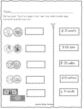 Hojas De Trabajo Para Identificar Monedas Segundo Grado