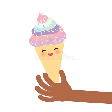 Banner Template For Your Text Card Design With Ice Cream Waffle Cone