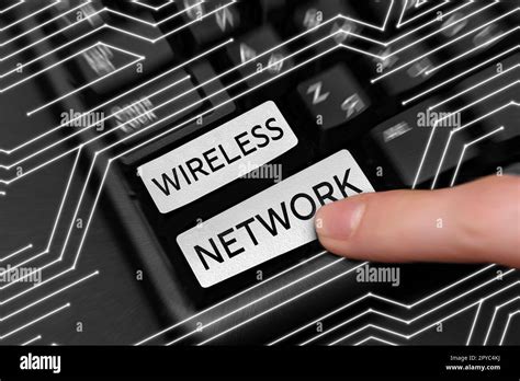 Hand Writing Sign Wireless Network Concept Meaning Computer Network That Uses Wireless Data