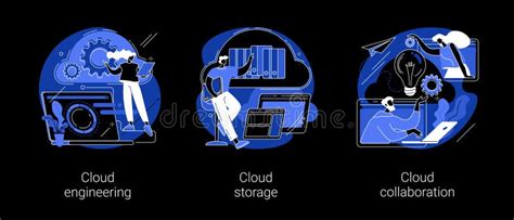 Cloud Based Computing Abstract Concept Vector Illustrations Stock