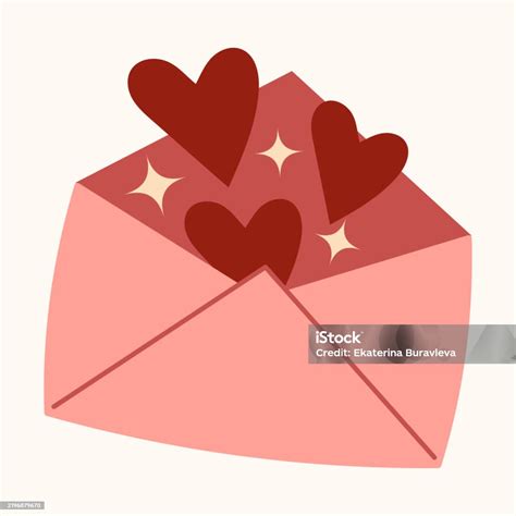 하트가 들어있는 분홍색 열린 봉투 메일 편지 또는 문구 테마 0명에 대한 스톡 벡터 아트 및 기타 이미지 0명 2월 개념 Istock