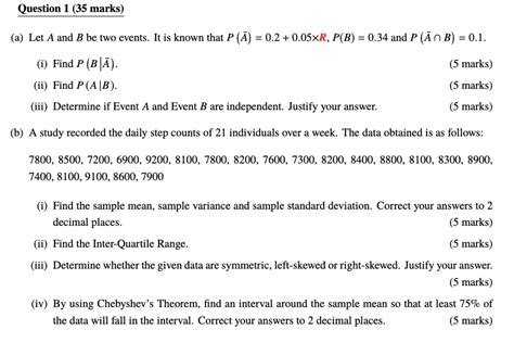 Solved Question 1 35 ﻿marks ﻿r1a ﻿let A And B ﻿be Two