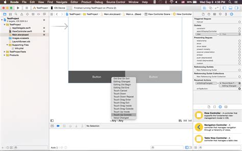 Ios How Do I Connect A Pre Made Ibaction To My Storyboard Stack Overflow