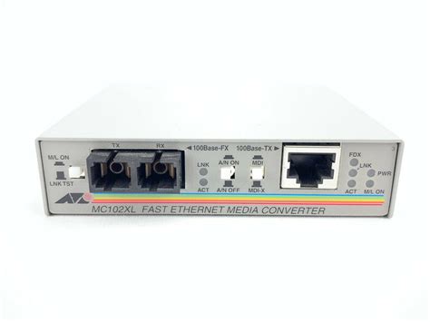Allied Telesyn AT-MC102XL Fiber Optic TX to FX Fast Ethernet Media Con ...