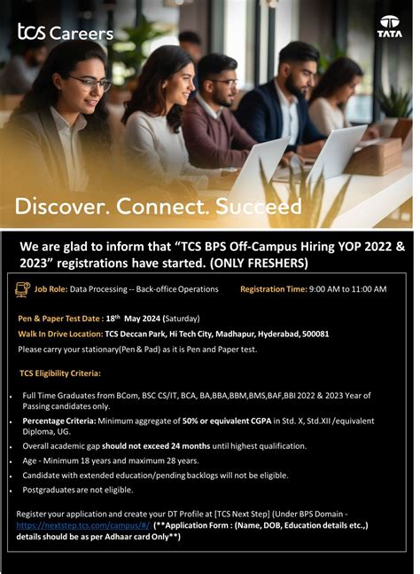 Tcs Bps Off Campus Hiring Pen And Paper Test 18th May 2024 Venue Tcs