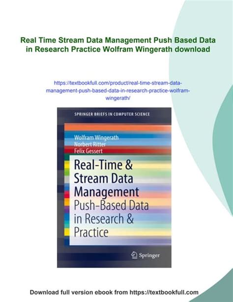 Real Time Stream Data Management Push Based Data In Research Practice