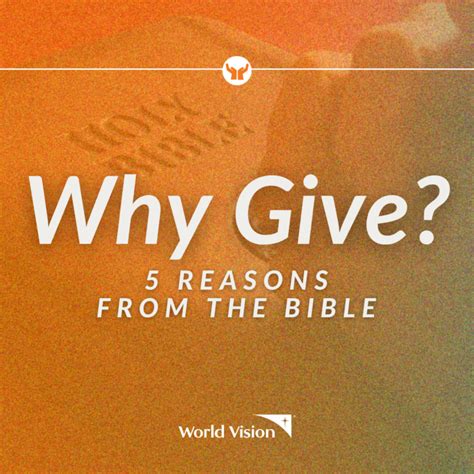 World Vision Philippines 5 Biblical Reasons Why We Should Give