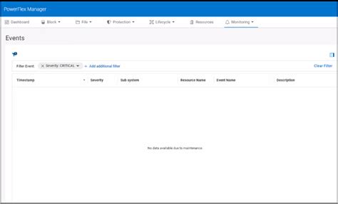 Powerflex 4x Powerflex Management Platform No Events Seen And Message Displayed In Events