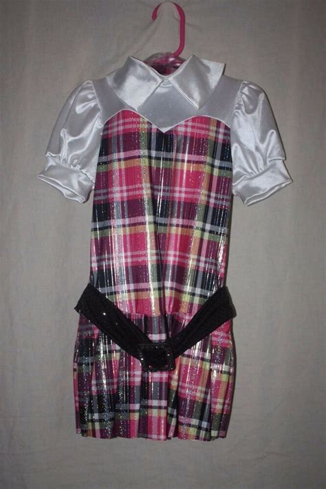 Weissman Pink Black Plaid Jazz Hip Hop Dance Leotard Belt Tie Small Weissman Dance Leotards