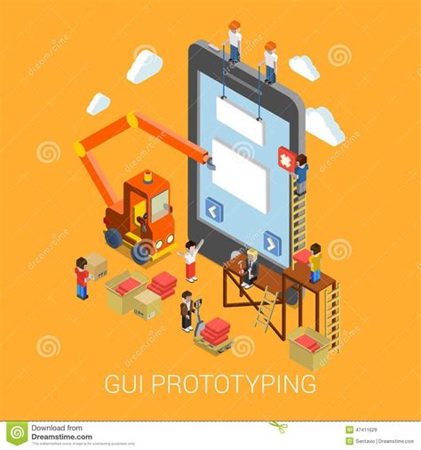 Flat D Mobile GUI Interface Prototyping Web Infographic