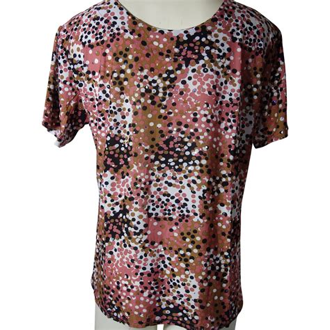 Ladies Fashion Floral Polyester Top Tops
