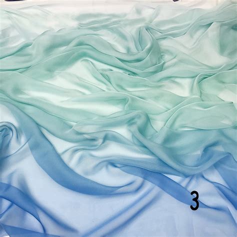 Ombre Chiffon Fabric Gradient Printed Chiffon Summer Fabric Dress