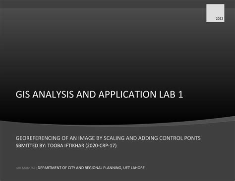 georeferencing of an image by scaling and adding control points gis
