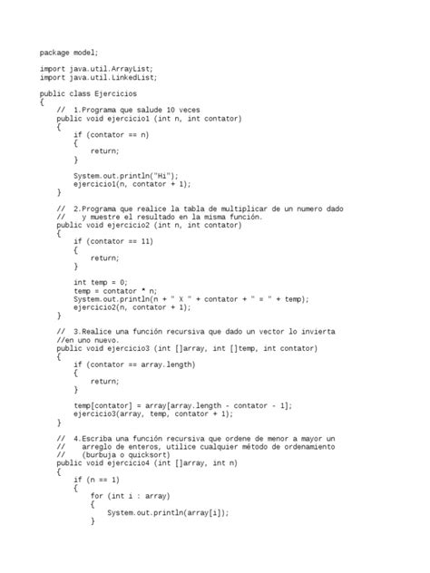 Ejercicios Recursividad Pdf Estructura De Datos De Matriz