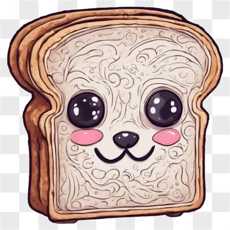Download Cute Animated Bread Slice Cartoons Online Creative Fabrica