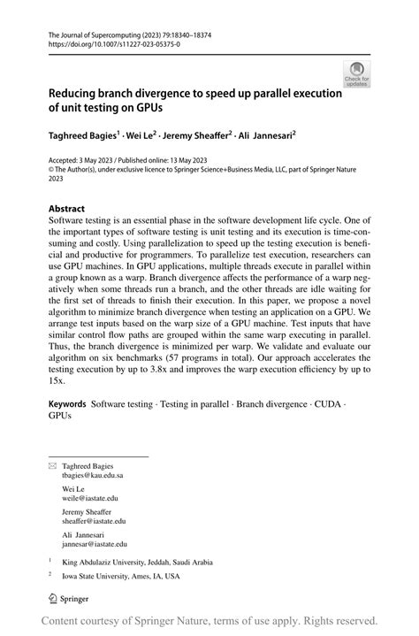 Reducing Branch Divergence To Speed Up Parallel Execution Of Unit