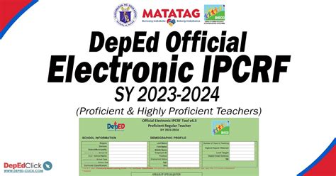 Deped Official Electronic Ipcrf Sy 2023 2024 Free Donwload Deped Click