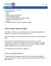Agile Methodology And Its Framework Scrum Lean Kanban XP FDD Pdf What Is Agile Methodology