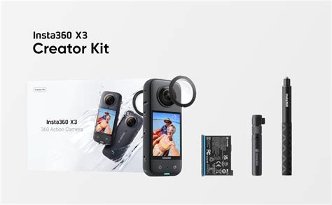 Insta360 X3 Creator Kit X3 Action Camera X3 Sticky Lens Guards X3 Battery Bullet Time Accessory