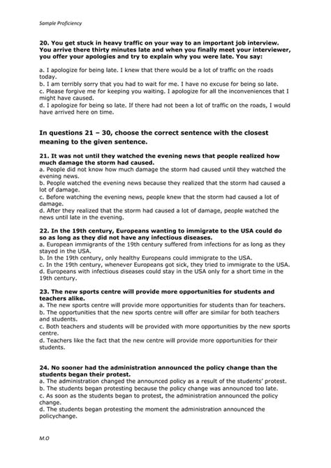 7 Sample Proficiency Test Doc