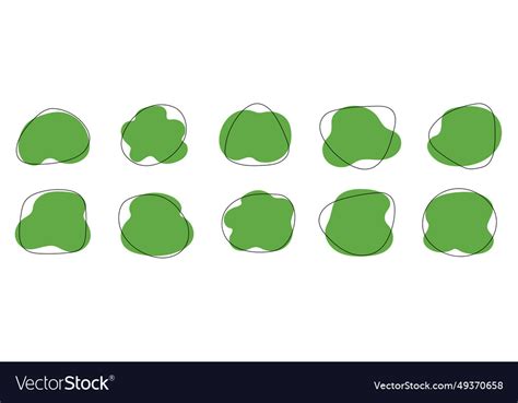 Organic Blob Shape Abstract Green Color Amoeba Vector Image