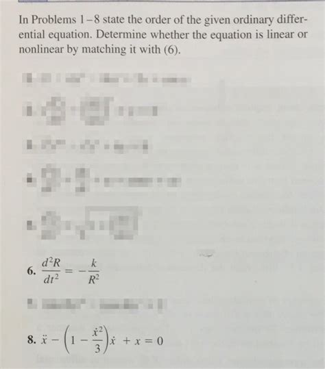 In Problems 1 8 State The Order Of The Given Ordinary