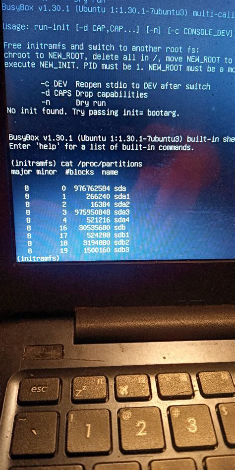 Ubuntu LTS Boot Aborted Initramfs Ask Ubuntu