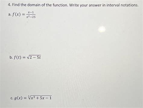 Solved Find the domain of the function. Write your answer in | Chegg.com