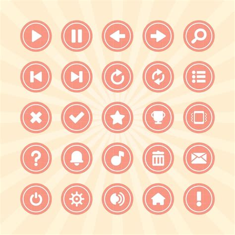 Premium Vector Set Design Menu Button For Game Kit Gui Template Element