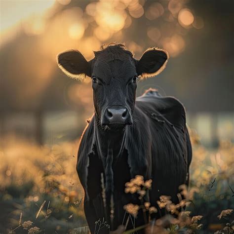 Cow Isolated On Spring Background Premium Ai Generated Image
