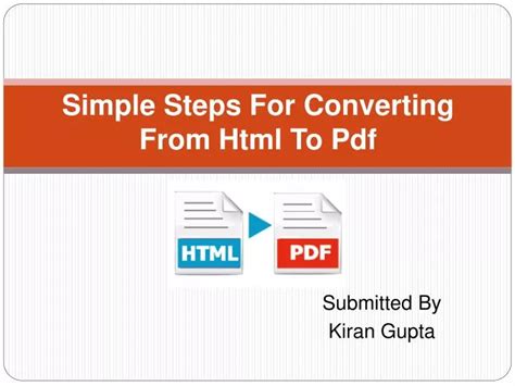 ppt simple steps for converting from html to pdf powerpoint