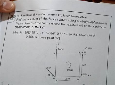 type iii resultant of non concurrent coplanar force system10 find the