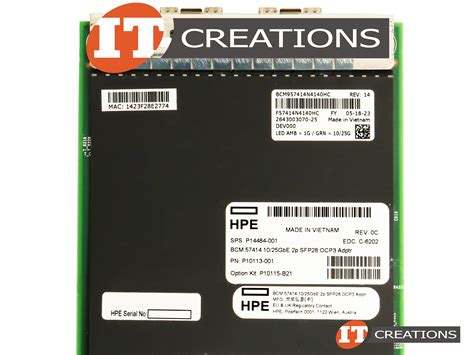 P14484 001 Hp Hpe Bcm57414 Ocp 3 0 Nic 25gbe Dual Port Sfp28 Ocp3 Mezzanine Card Broadcom