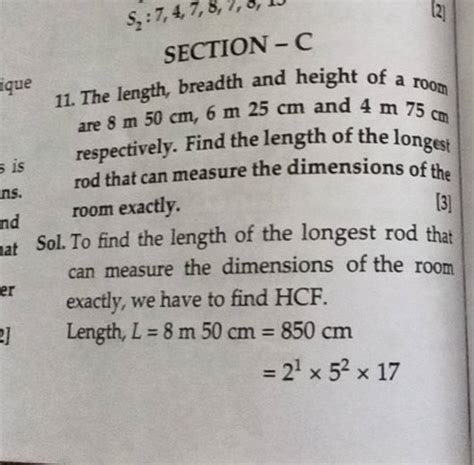 11 The Length Breadth And Height Of A Room Are 8 M50 Cm 6 M25 Cm And 4