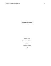 PICOT PROBLEM STATEMENT Edited Docx PICOT PROBLEM STATEMENT 1 Picot Problem Statement Babe