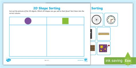 D Shape Sorting Activity D Shape Sorting Activity